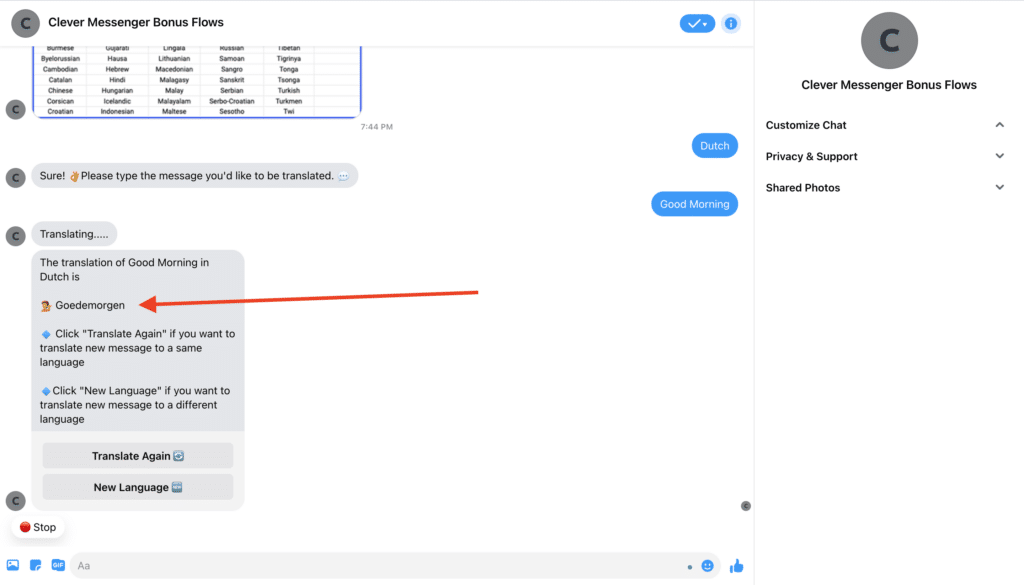 Premium Flow: The Language Translator Chatbot – Clepher