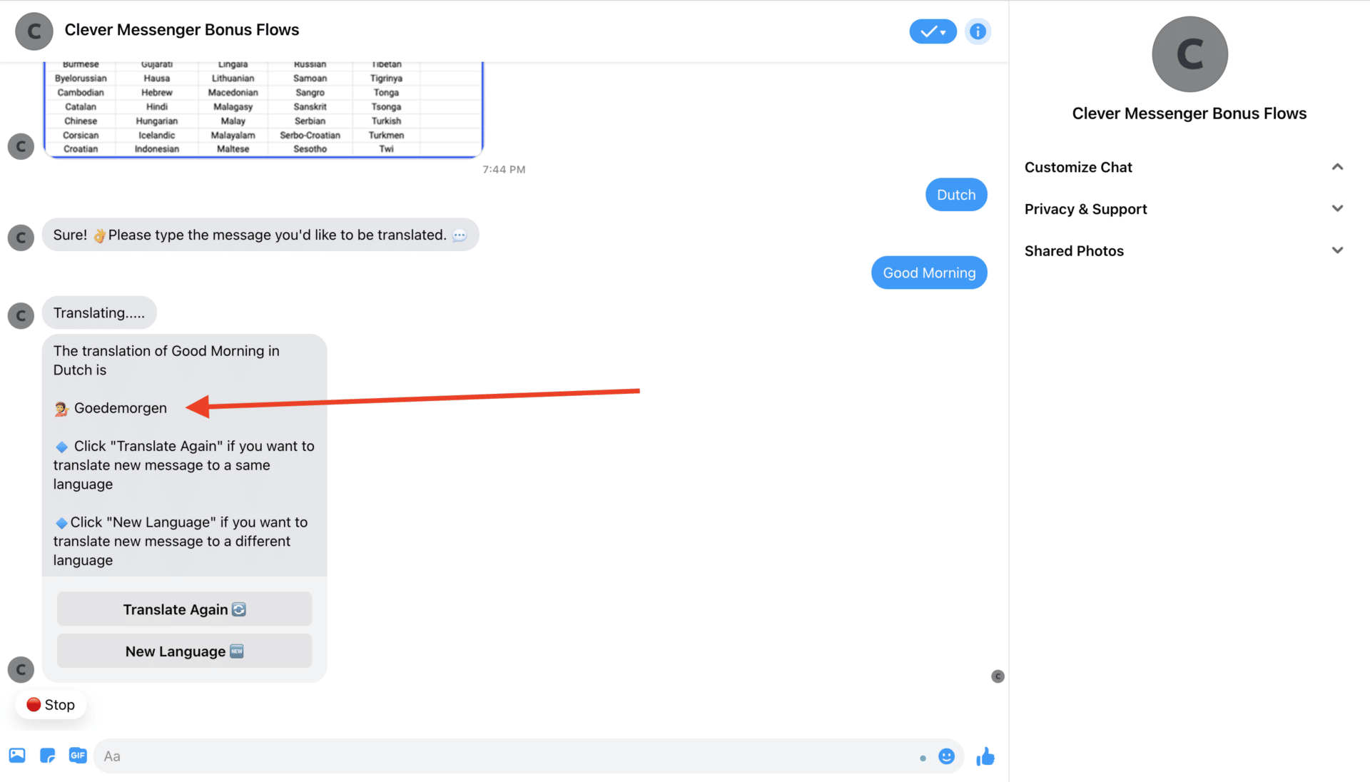 Premium Flow: The Language Translator Chatbot – Clepher
