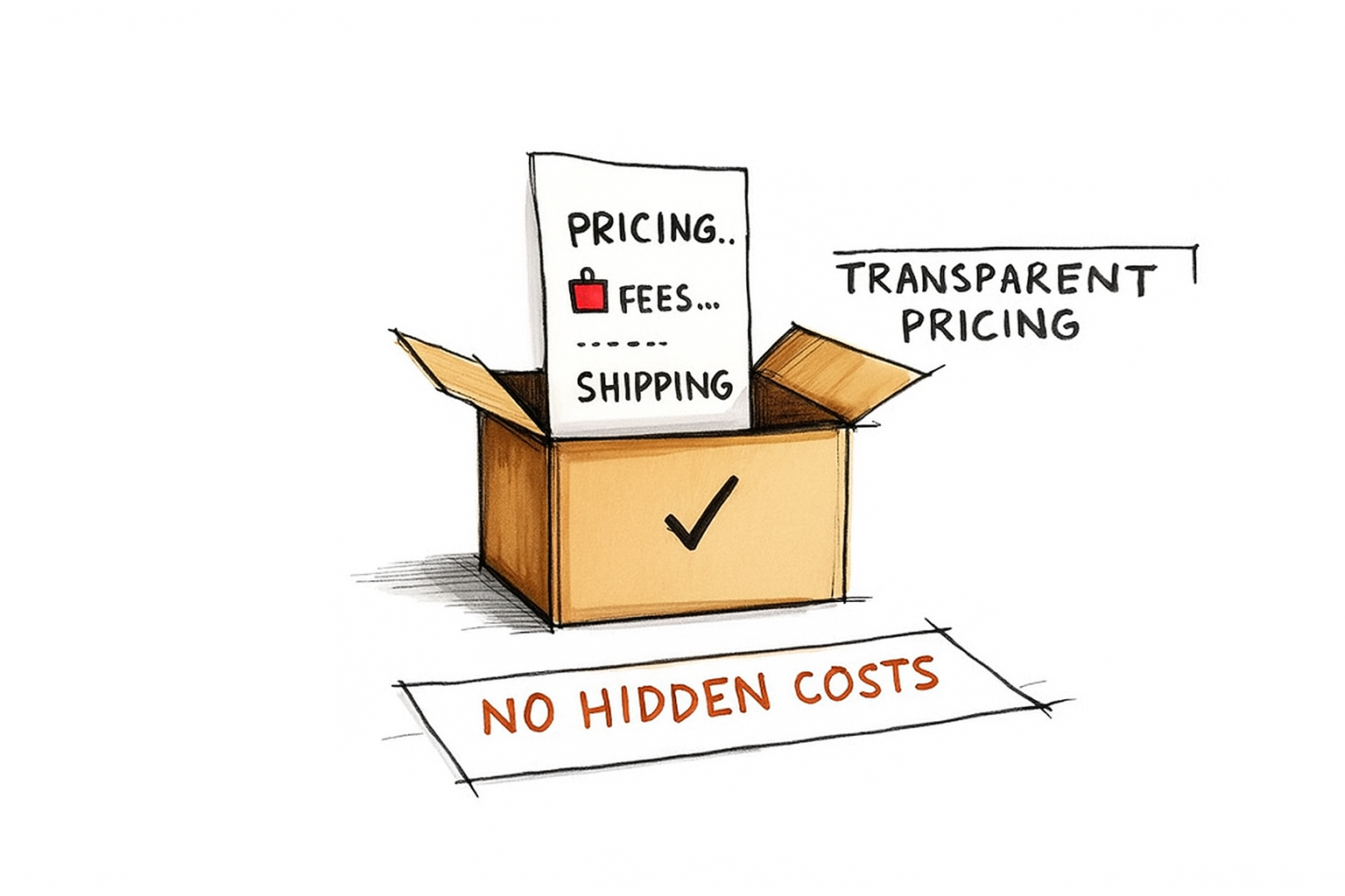transparent pricing and shipping – Clepher